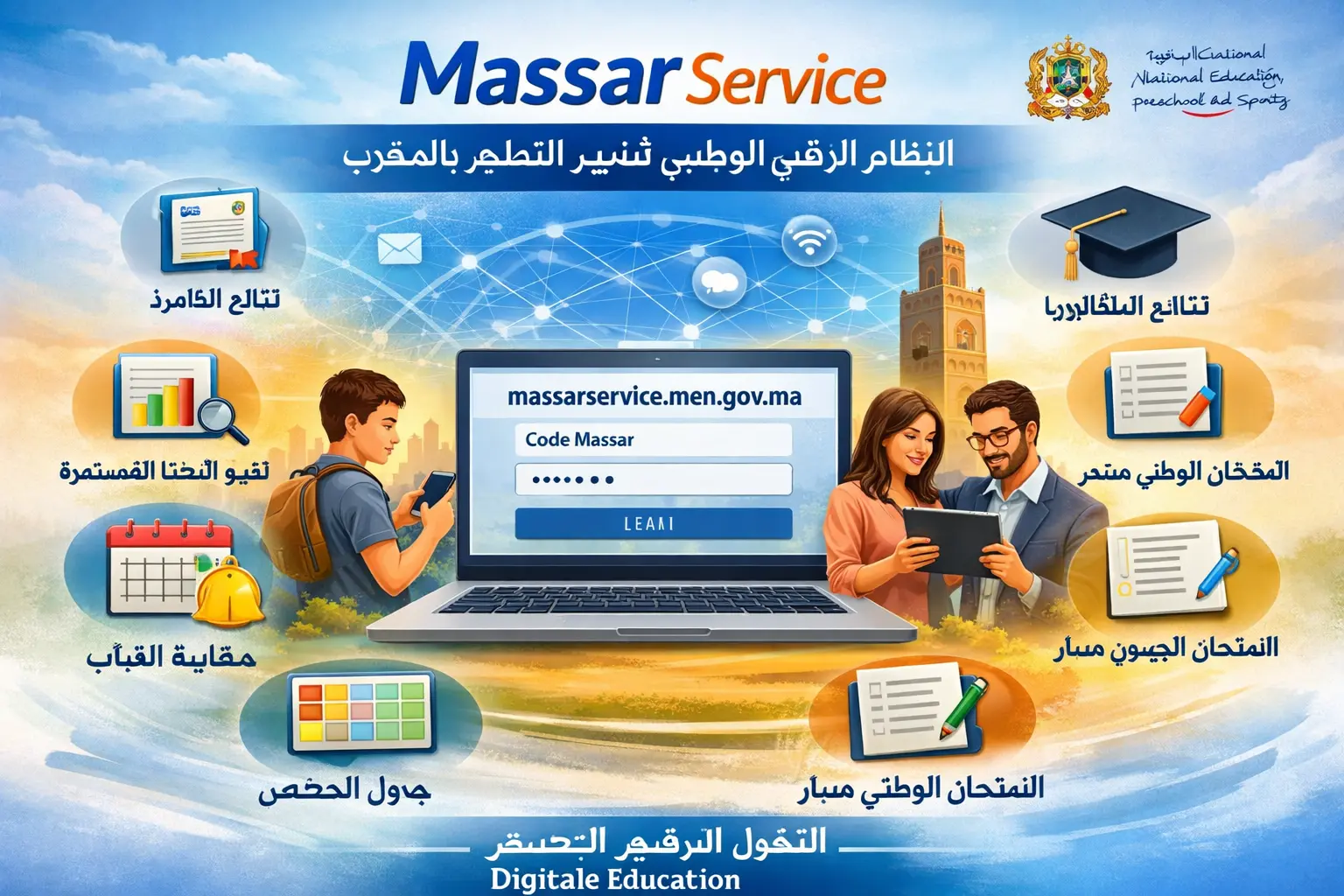 Massar Service 2026 - مسار متمدرس تسجيل الدخول والنقط